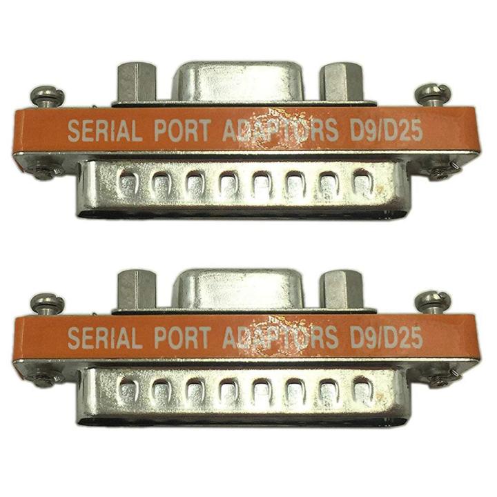 2X DB9 Female to DB25 Male Mini Serial Port Cable Adapter Gender ...