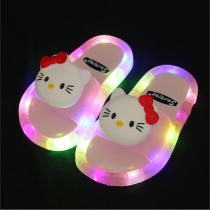 New Fashion Flat Sandals for Kids Boys Cartoon LED Light Slippers for ...