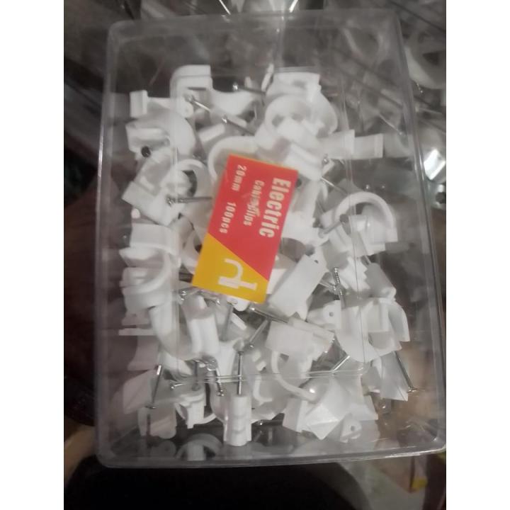 20 mm Electric Cable Clips 50 Pcs Pack White Heavy Duty Premium Caliber ...