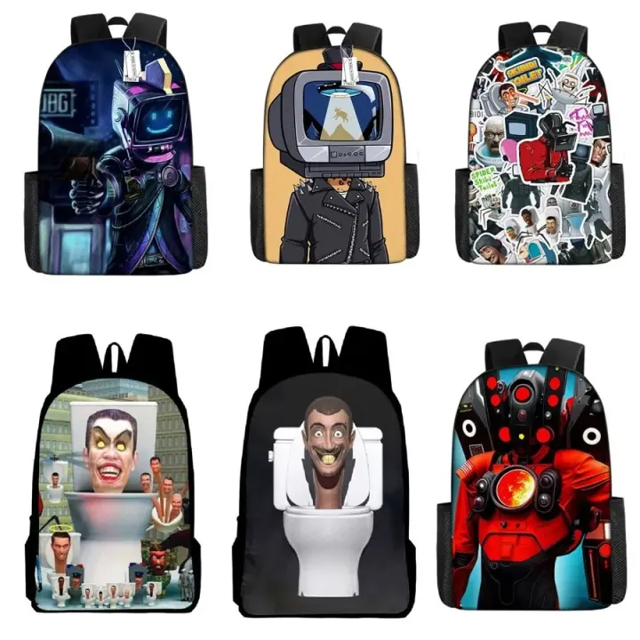 Skibidi Toilet Backpack For School Bag Titans Cameraman Lunch Box ...