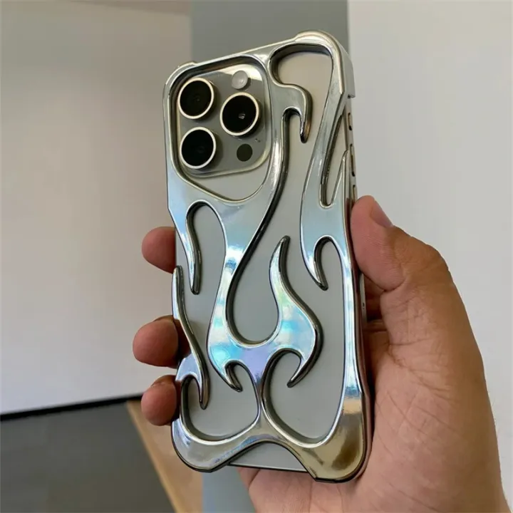 Fashion Hollowed Fire Flame Phone Case For iphone 16 15 14 13 1relax2 ...