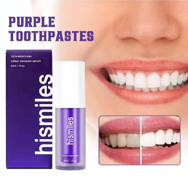 Hismile V34 Purple Color Corrector Teeth Toothpaste Effective Whitening ...