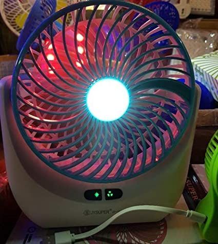 JY Super Lithium rechargeable mini table fan with LED light JY-1880 ...