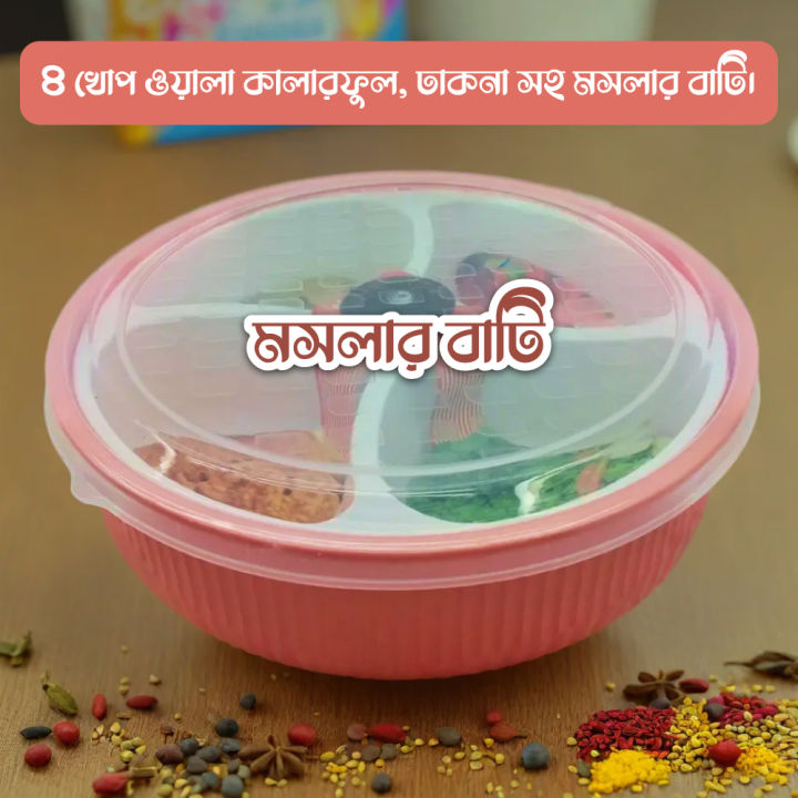 Plastic Masala Dani 1 set, Spice Box Masala Dani Multi use for Kitchen ...