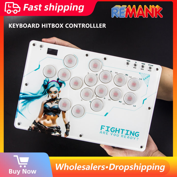REMANK Arcade Hitbox Controller Leverless Controller PS5 FightStick PC ...