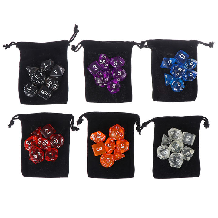 7pcs/set DnD Polyhedral Dice Set for Tabletop Games RPG MTG D4 D6 D8 ...