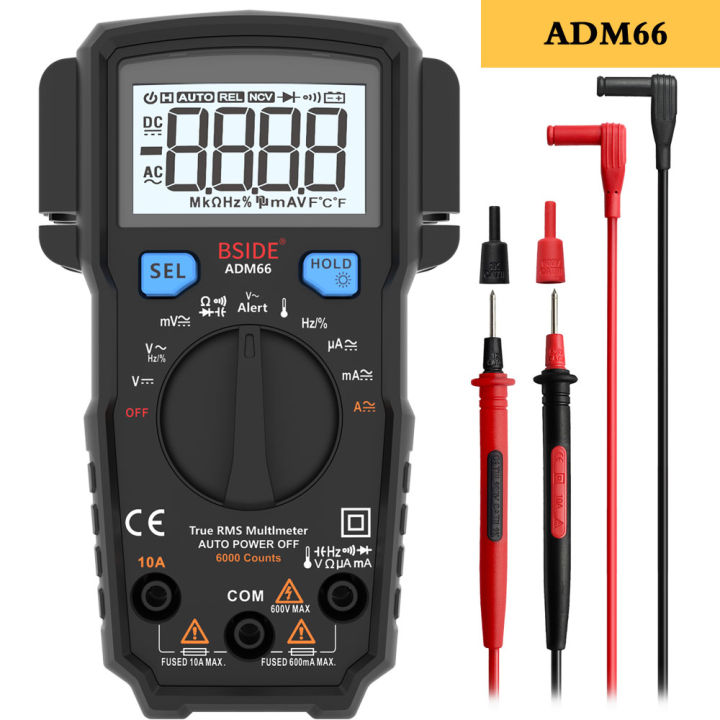Digital Multimeter BSIDE ADM66 True RMS Ammeter Voltmeter Auto Range ...