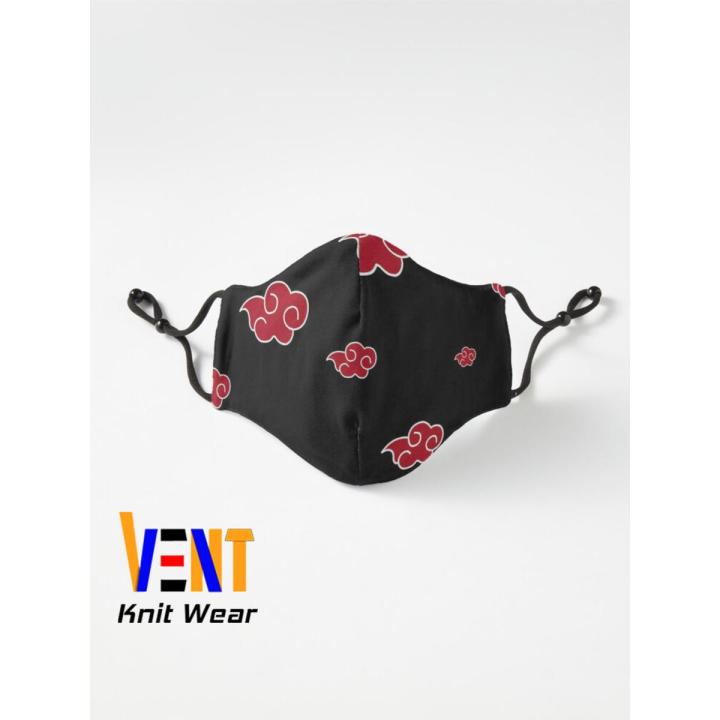 NARUTO BORUTO AKATSUKI Anime Red Cloud Six Layers Protective FaceMask ...