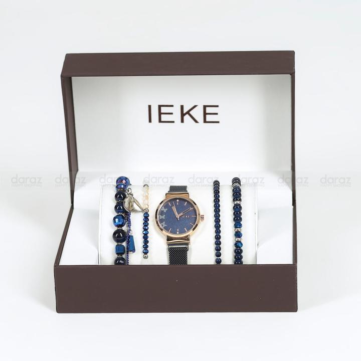 IEKE 88054 Classic Royal Blue Mesh Stainless Steel Analog Watch For ...