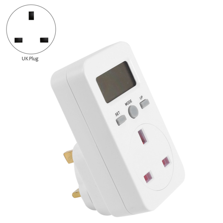 Digital Power Meter Plug-In Socket Electric Wattmeter Energy Monitor Uk ...