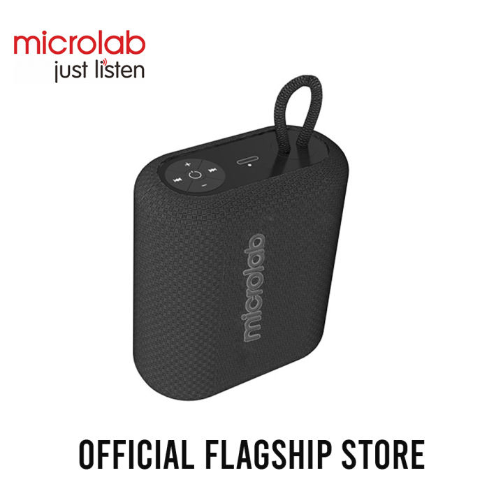 Microlab BP21 Mini Portable Bluetooth Speaker - Black/Red - Mini Portable Bluetooth Speaker ...