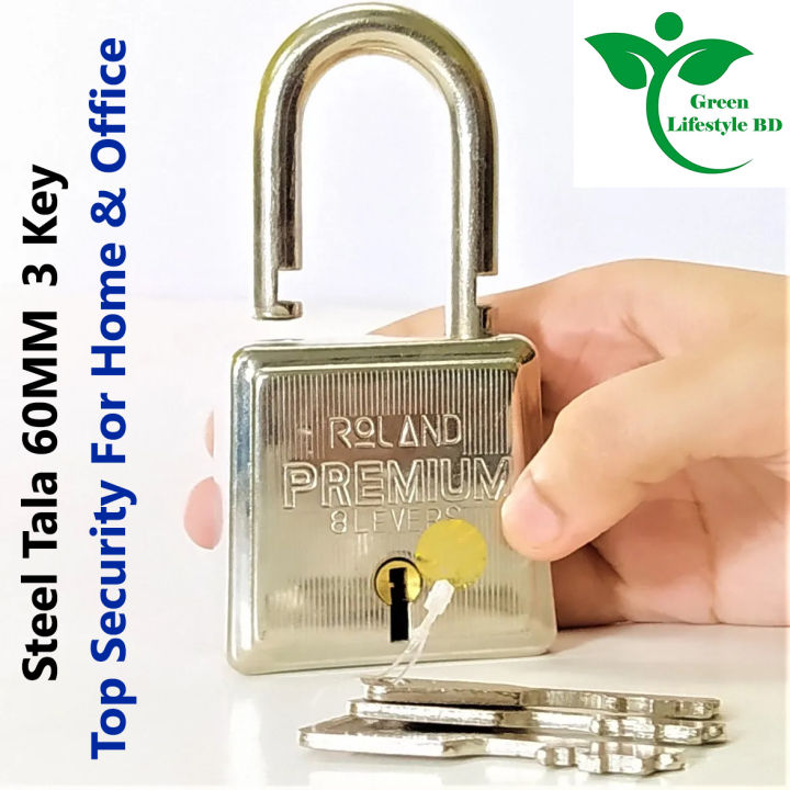 60mm Premium Tala/Lock 8 Levers 3 key Double Locking System Padlock big ...