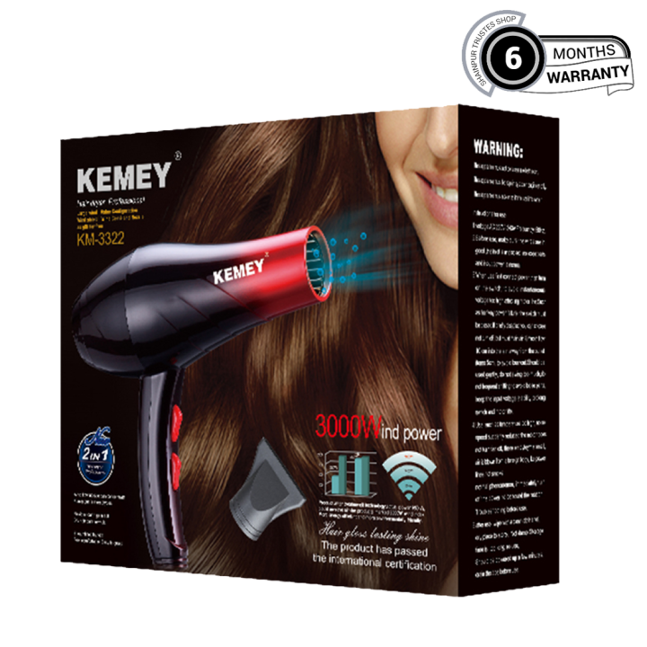 KEMEY KM-3322 1000W high-power three-in-one electric hair dryer for ...