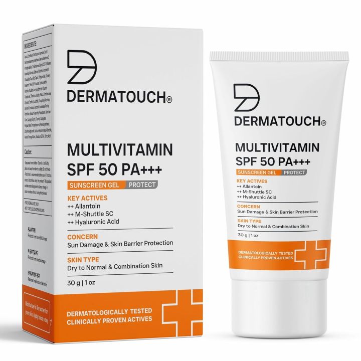 DERMATOUCH Multivitamin Spf 50 Pa+++ Sunscreen Gel For All Skin Types ...