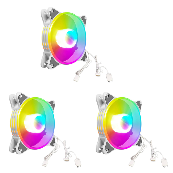 3X ARGB Chassis Fan 12cm Mute PWM Temperature Control 5V Shenguang Sync ...