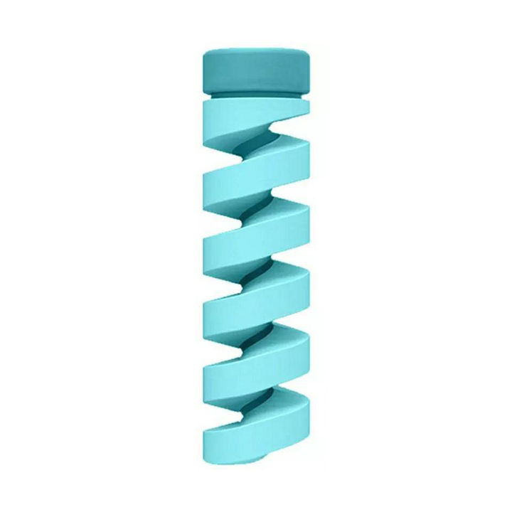 2 Piece Black Silicone Spiral Cable Protector Anti-Fracture USB ...
