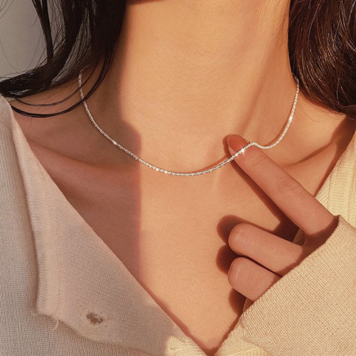 Ins Style Popular Simple Sparkling Pendant Clavicle Chain Necklace ...