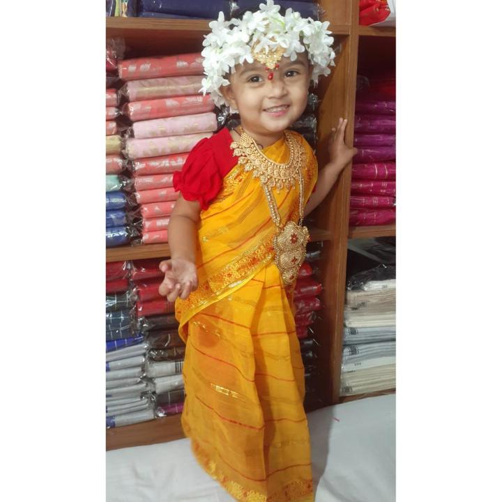 Baby Saree for Child Fashion (7 Haat) - Elegant Traditional Attire for ...