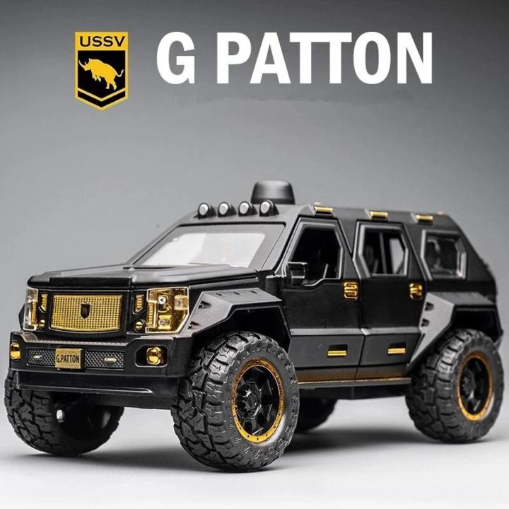 1:24 G.PATTON SUV Truck Diecast Model Car SUV Toys For Children Sound ...