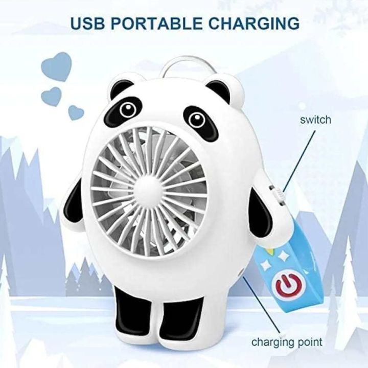 Panda Mini rechargeable fan, Hand Held Neck Fan, Portable Fan,unique ...