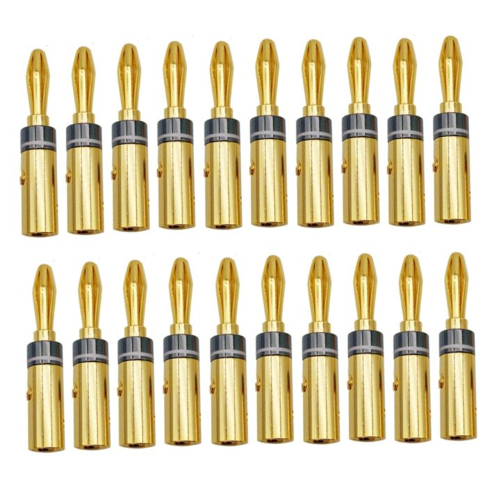 20Pcs Banana Plug 24K Gold-Plated Banana Connector for Audio Jack ...