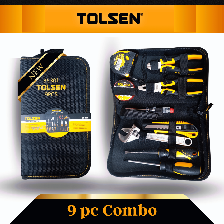 TOLSEN 9 Pcs Hand Tools Set with Canvas Bag | Daraz.com.bd