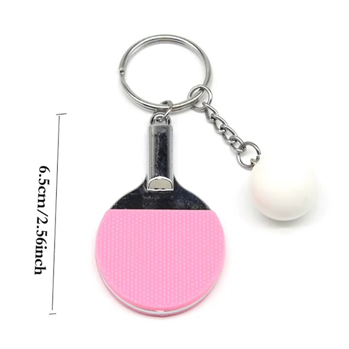 Sport Ping Pong Table Tennis Ball Badminton Bowling Ball Keychain ...