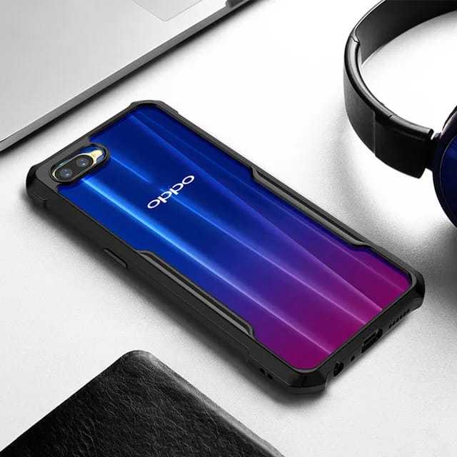 For OPPO A3S / OPPO A5 Shockproof TPU Bumper Clear Acrylic Mobile Phone ...