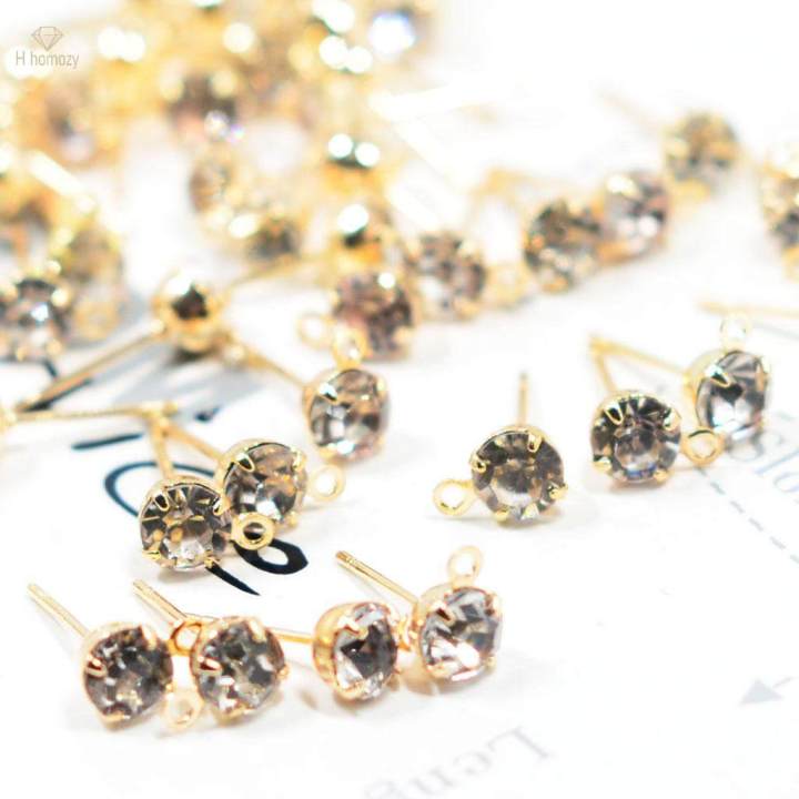100 Piece Ear Stud Rhinestone Ear Post Stud Earring Finding Making ...