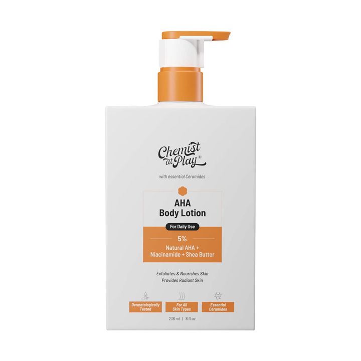Chemist At Play AHA Body Lotion with 5% Natural AHA, Niacinamide, Shea ...