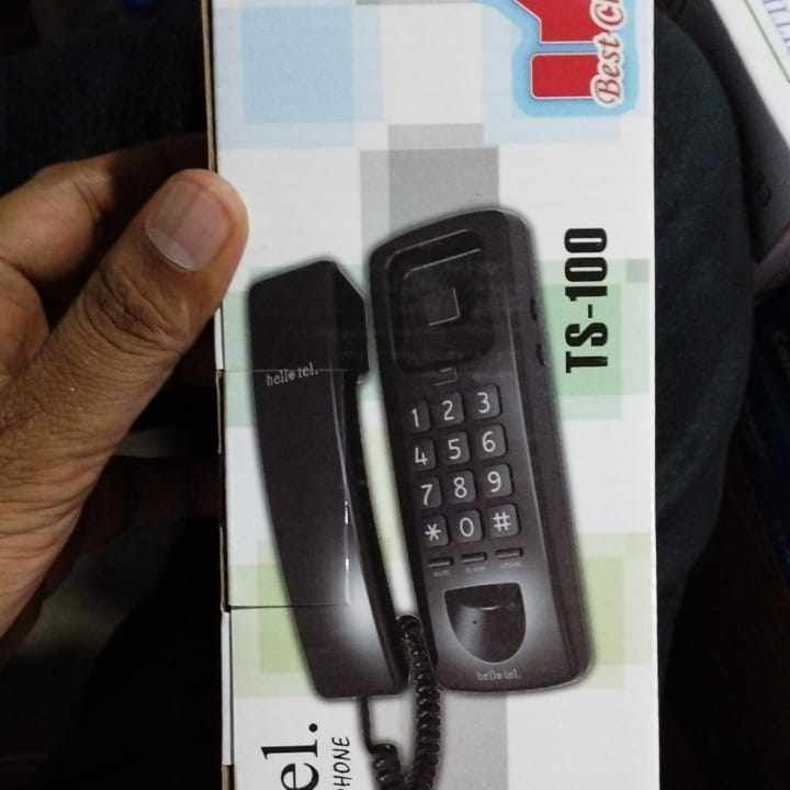 HelloTel TS-100 Telephone White, Black & Maroon Color | Daraz.com.bd