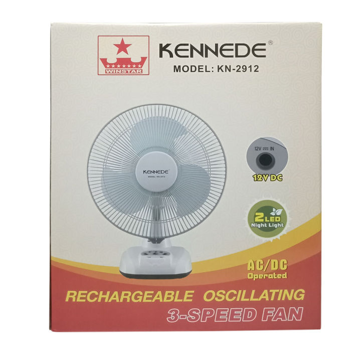 12" Kennede Charger Fan Kennede Charger Ac/Dc Fan Kennede Rechargeable ...