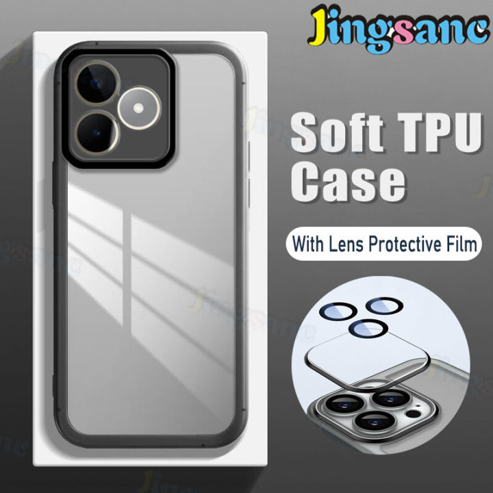 For Realme C53 Case with Lens Protector Films Translucent Soft Silicone ...