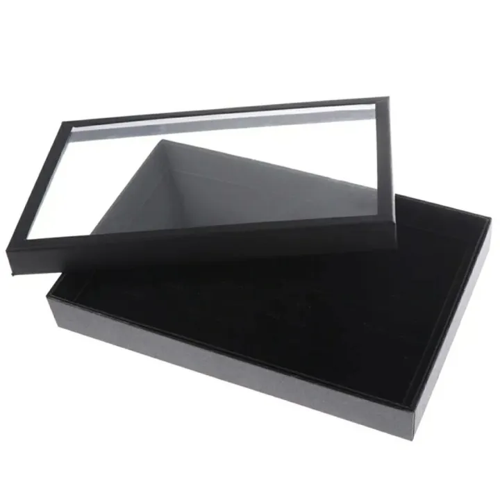 100 Ring Box Jewelery Display Storage Box Square Tray Show Case ...