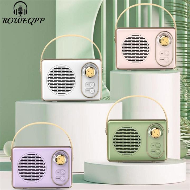 ROWEQPP Retro Bluetooth Audio Usb Speaker Creative Outdoor Portable ...
