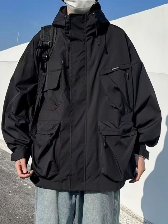 Japanese Style Shell Jacket Spring and Autumn Hooded Three-Dimensional ...