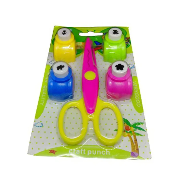 Mini Hole Punch Cutter with Craft Pattern Scissor - Multi Color | Daraz ...