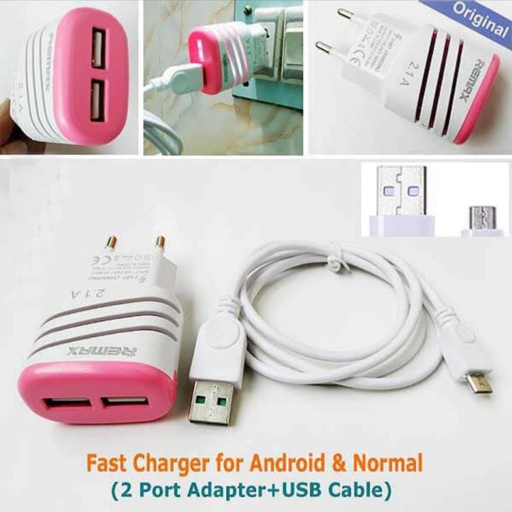 2 USB Port Charger with micro USB Data Cable | Daraz.com.bd