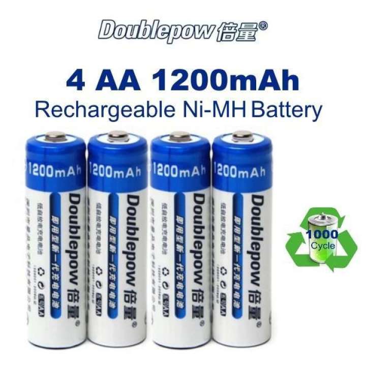 Doublepow AA R6 1.2V 1200mAh Ni-MH Rechargeable Battery 4 Piece | Daraz ...
