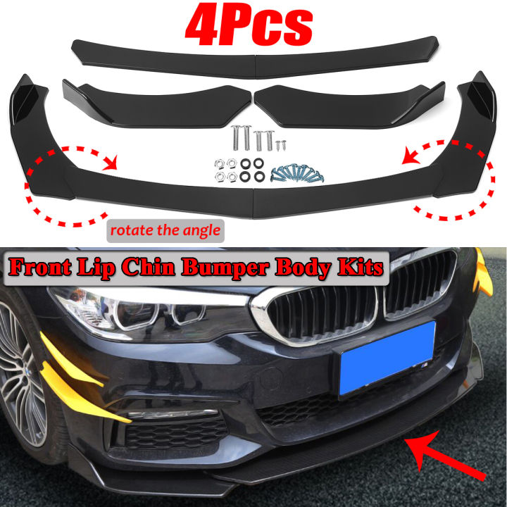 4pcs Universal Car Front Bumper Splitter Lip Body Kit Spoiler Protector ...