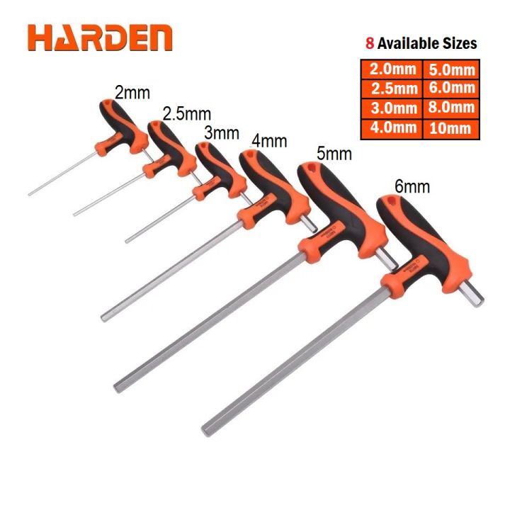 Harden T Handle Allen Hex Key ( 2 / 2.5 / 3 / 4 / 5 / 6 / 8mm / 10mm ...