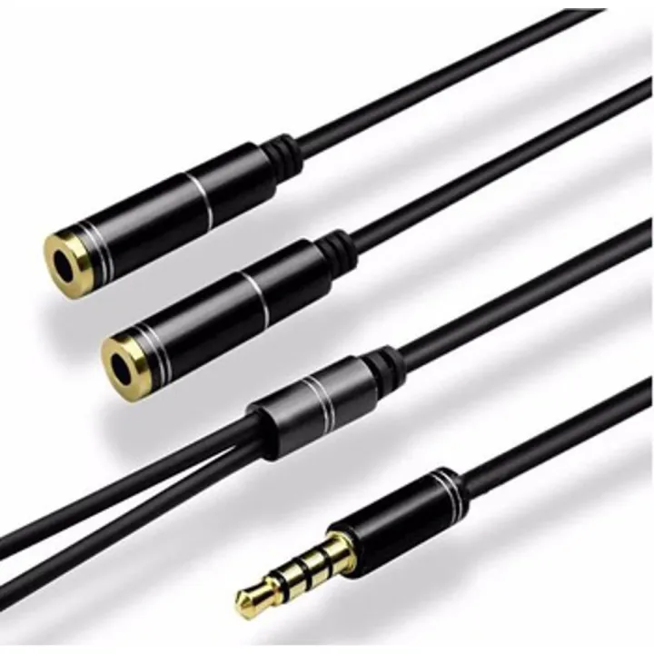 2 in 1 3.5mm Converter Adapter Headphone Mic Audio Y Splitter Cable ...