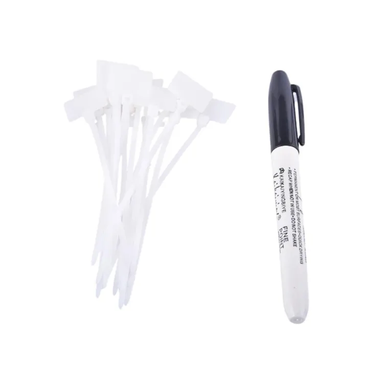 100pcs 3x100/4x150 Nylon Cable Ties Tag Labels Plastic Loop Self ...