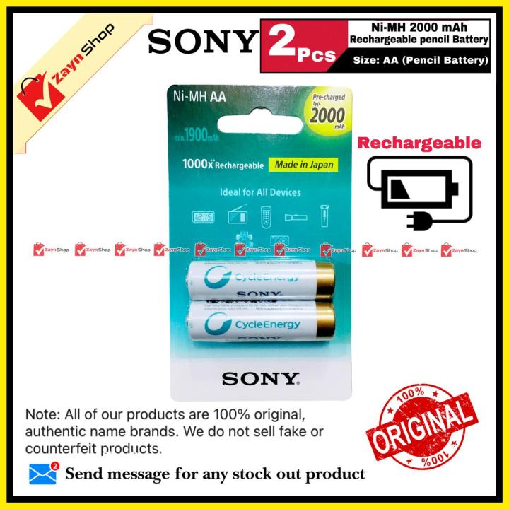 Sony Rechargeable pencil Battery Ni-MH, size AA, 2000 mAh 2 pcs | Daraz ...