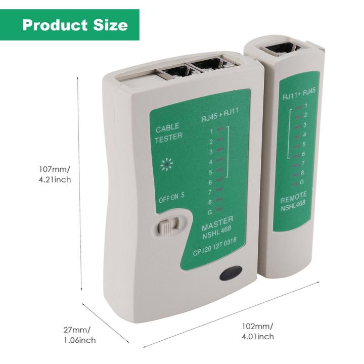 Cable Tester RJ45 RJ11 Professional Ethernet Cable Tester Detector ...