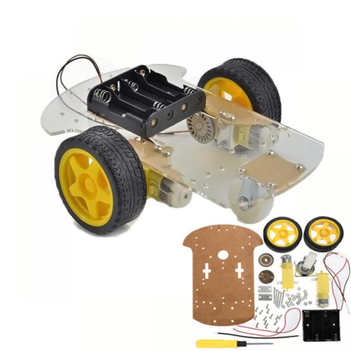 2 Wheel DIY smart Robot Car chassis with wheel complete, 2WD Smart Robot Car Chassis Kit | Daraz ...