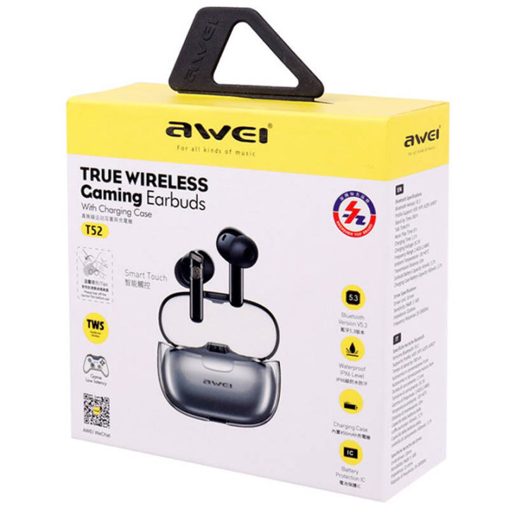 AWEI T52 Bluetooth 5.3 Smart Touch True Wireless Gaming Earbuds | Daraz ...