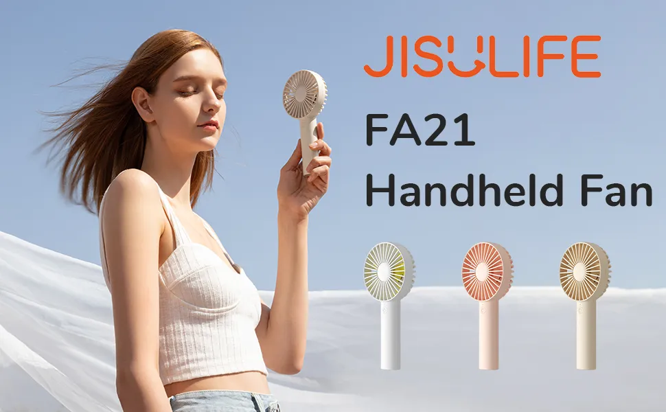 JISULIFE FA21 Handheld Fan Portable Small Fan with 3 Speeds USB ...