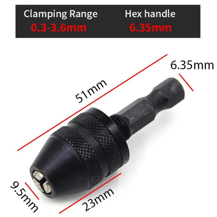 Drill Chuck Keyless Screwdriver Impact Driver Adaptor Electric Micro ...
