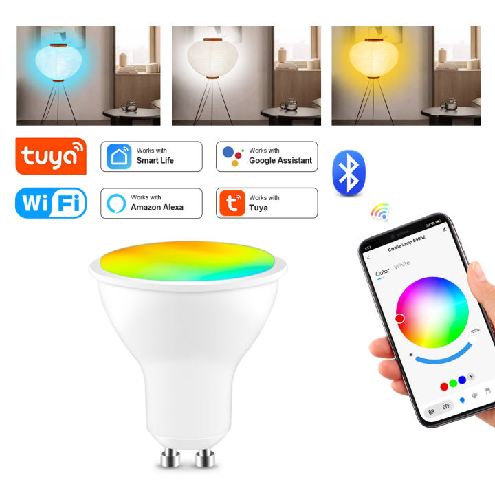 GU10 Tuya Bluetoth/Wifi Smart Led Light Bulb 220V RGB Smar Lamp Smart ...